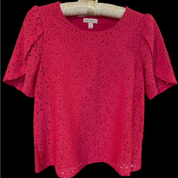Charter Club | Tops | Nwt Charter Club Dark Pink Lace Top | Poshmark
